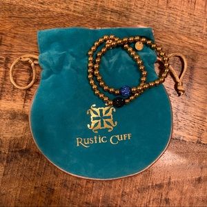 Rustic Cuff | Jewelry | Rustic Cuff Blue And Gold Bracelet Set | Poshmark